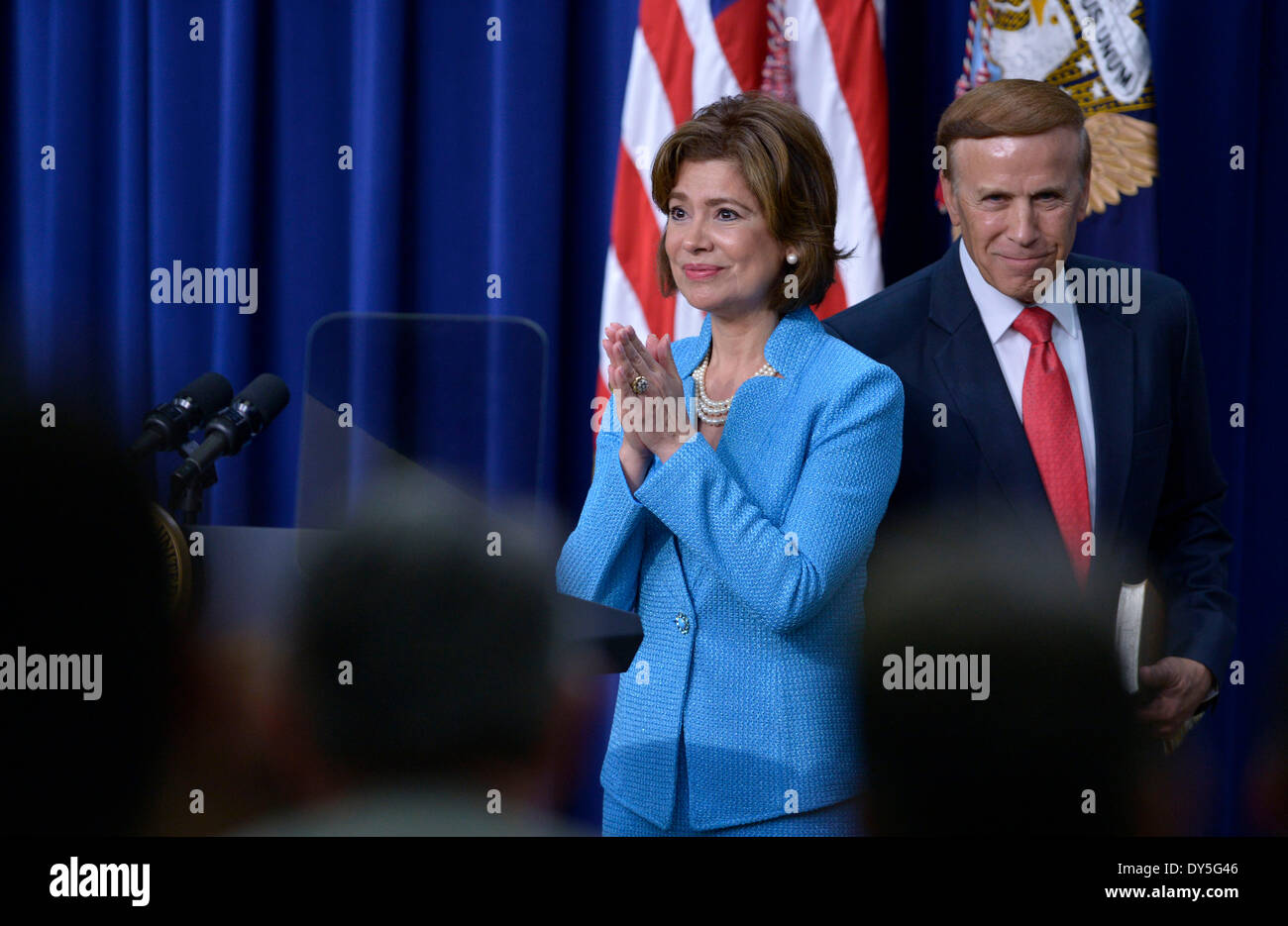 Washington, DC, USA. 7th Apr, 2014. Maria Contreras-Sweet reacts after ...