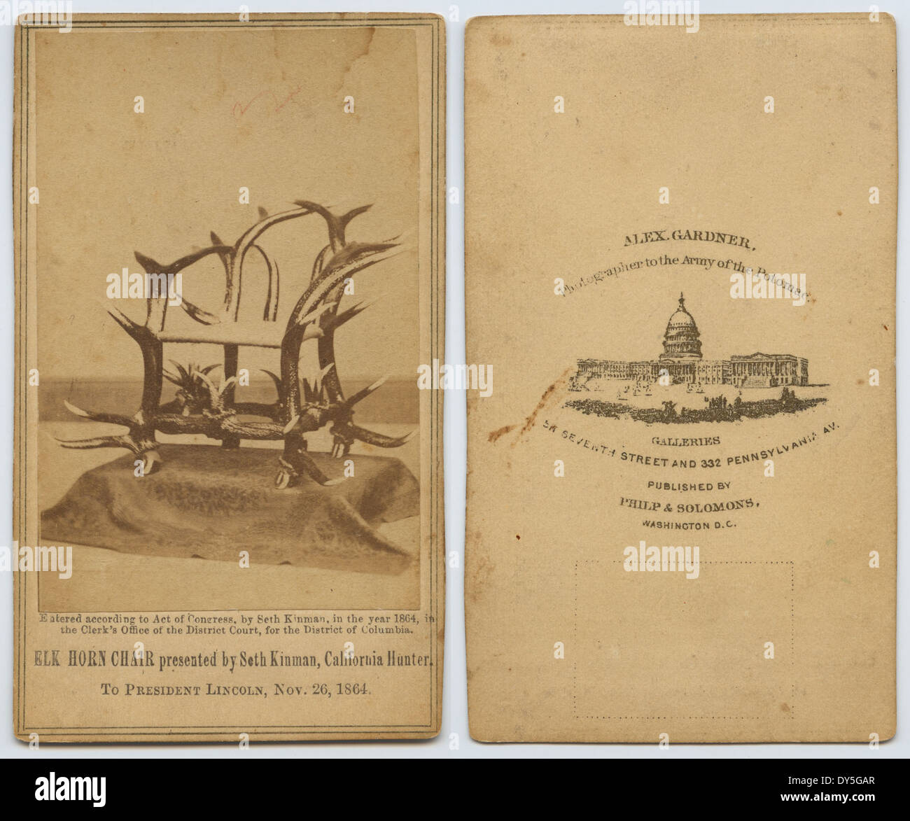 Seth Kinman, a California hunter, presented an elk horn chair to ...