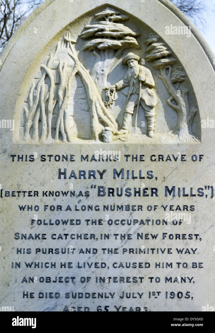 Gravestone of Harry Mills better known as Brusher Mills the Snake ...