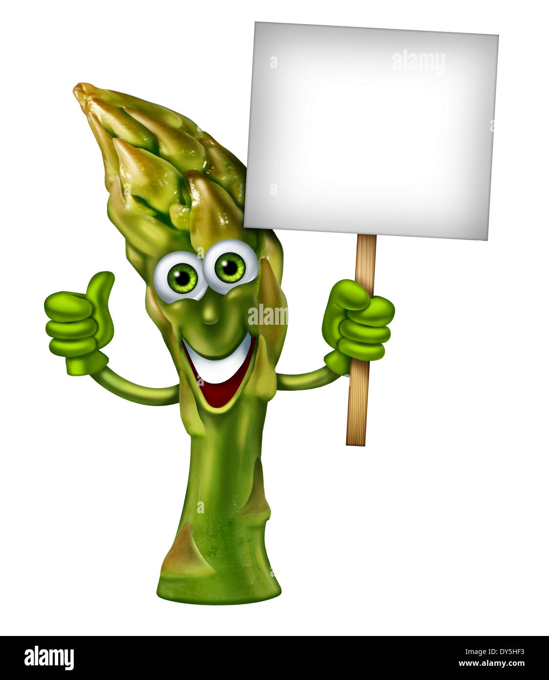 Asparagus character as a green healthy eating mascot with a friendly ...