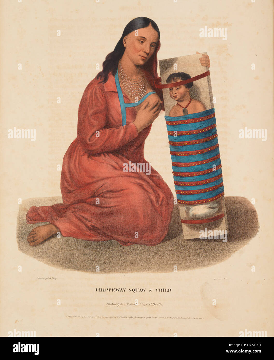 This image depicts a Chippeway woman (Anishinaabe) breastfeeding her ...