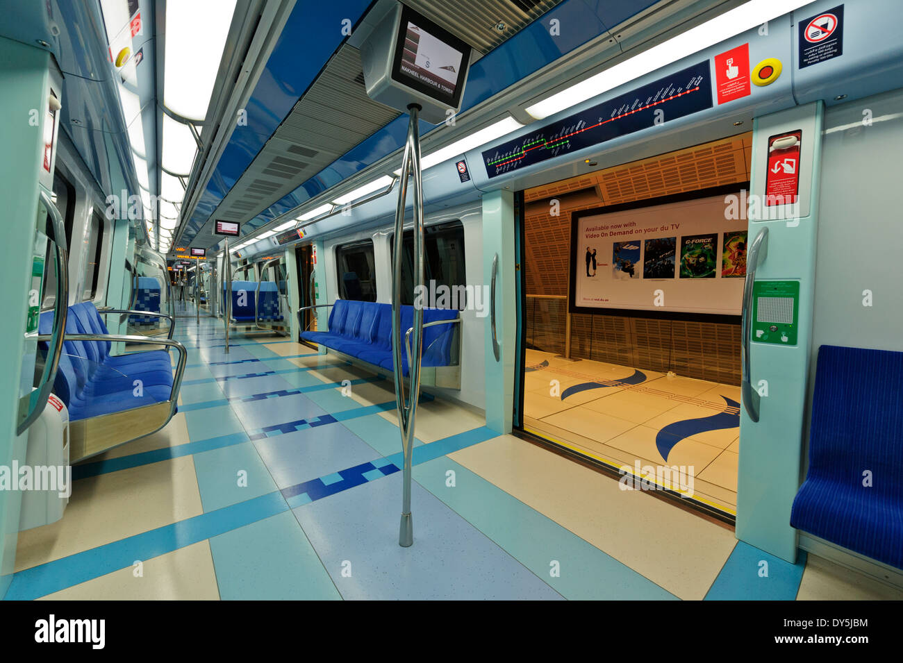 Interior of a fast train in Dubai, United Arab Emirates, UAE Stock ...