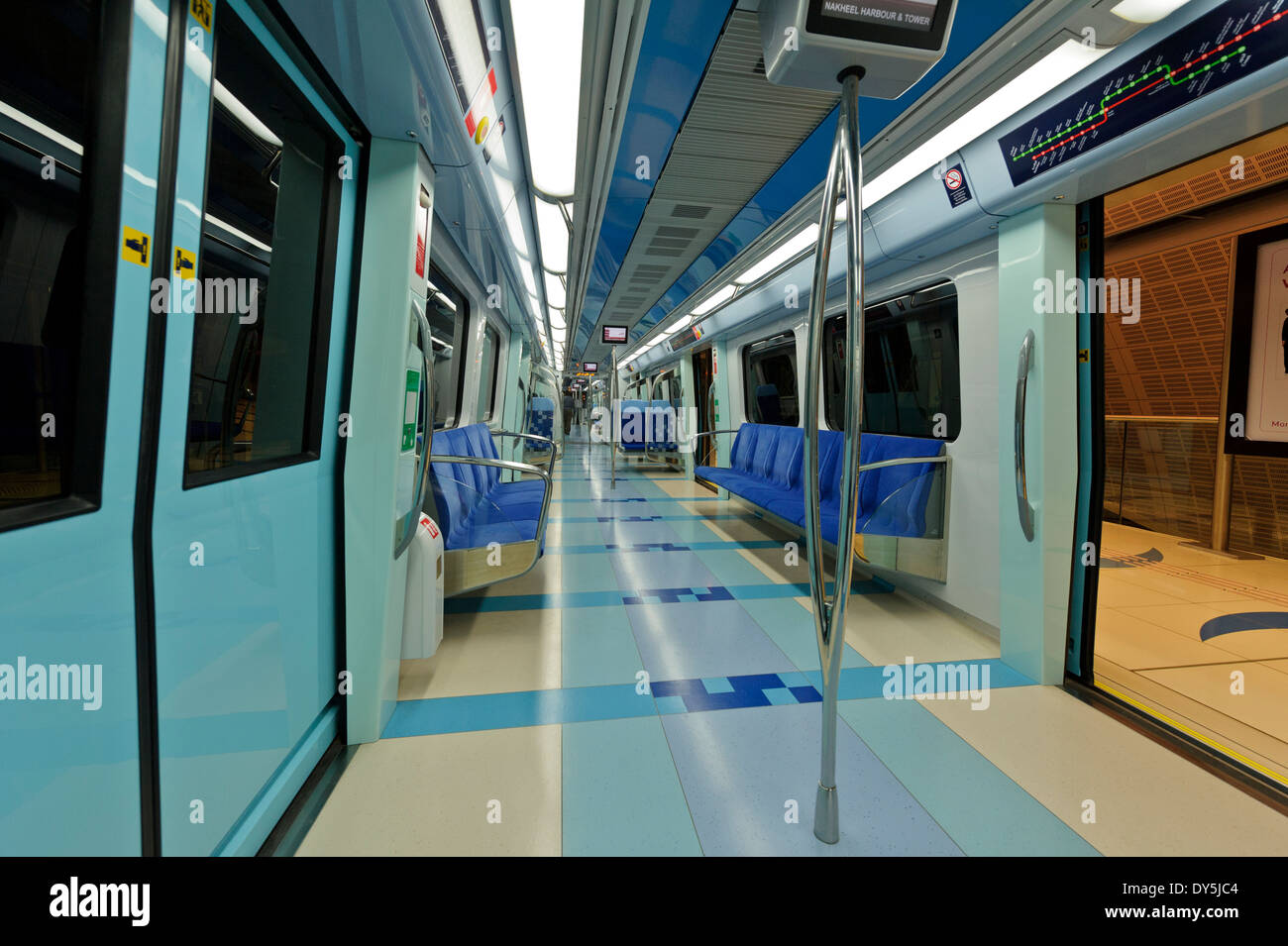 Interior of a fast train in Dubai, United Arab Emirates, UAE Stock ...