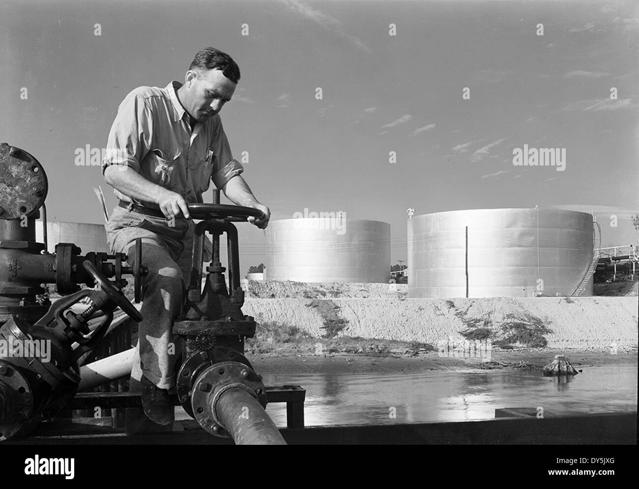 Old storage tank Black and White Stock Photos & Images - Alamy