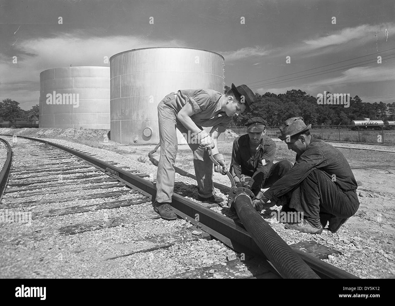 Large tank farm Black and White Stock Photos & Images - Alamy