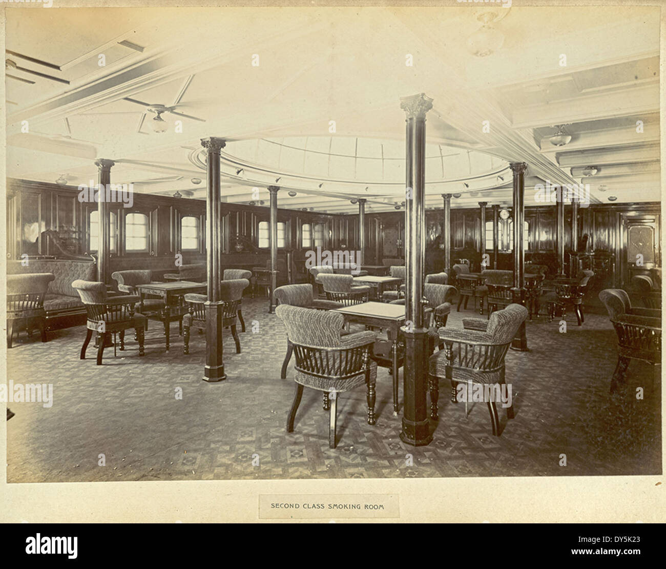 The Second Class Smoking Room aboard the RMS Mauretania was a luxury ...