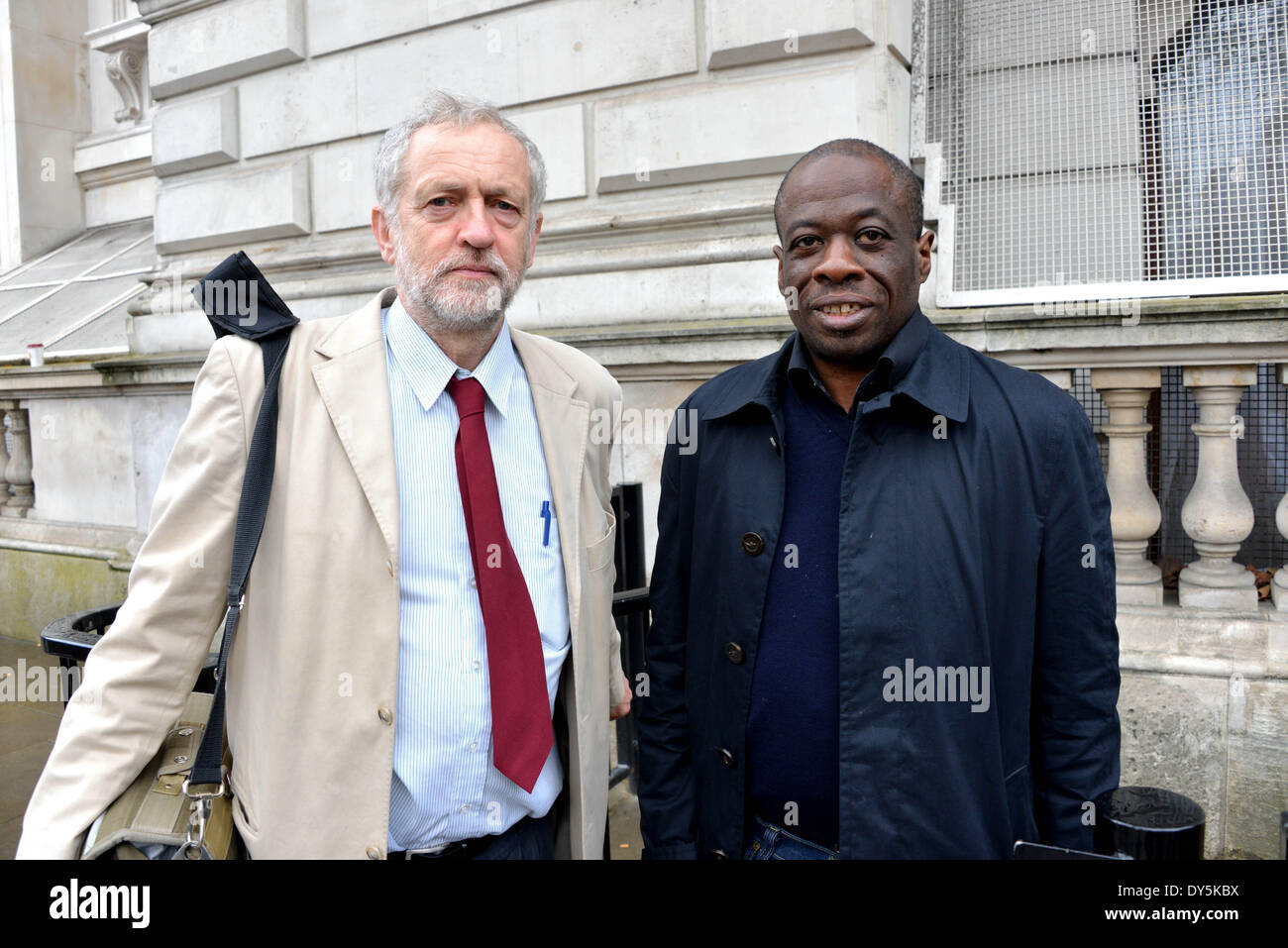 London England, 7th April 2014 : Jeremy Corbyn MP and Victor hand ...