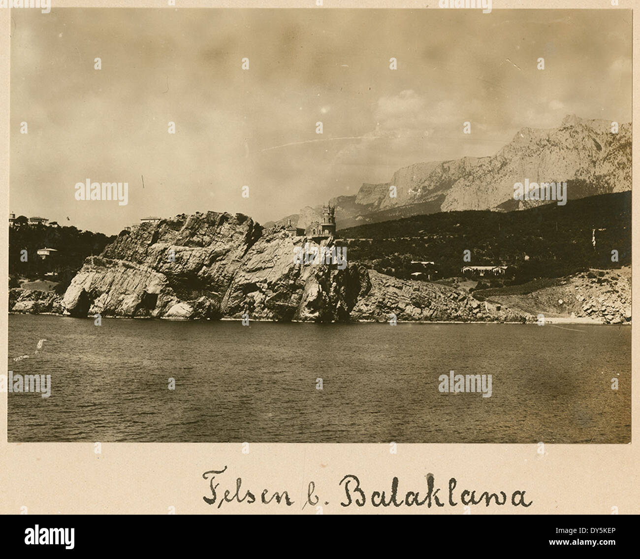 This photograph shows the Felsen b. Balaklawa, also known as the Castle ...