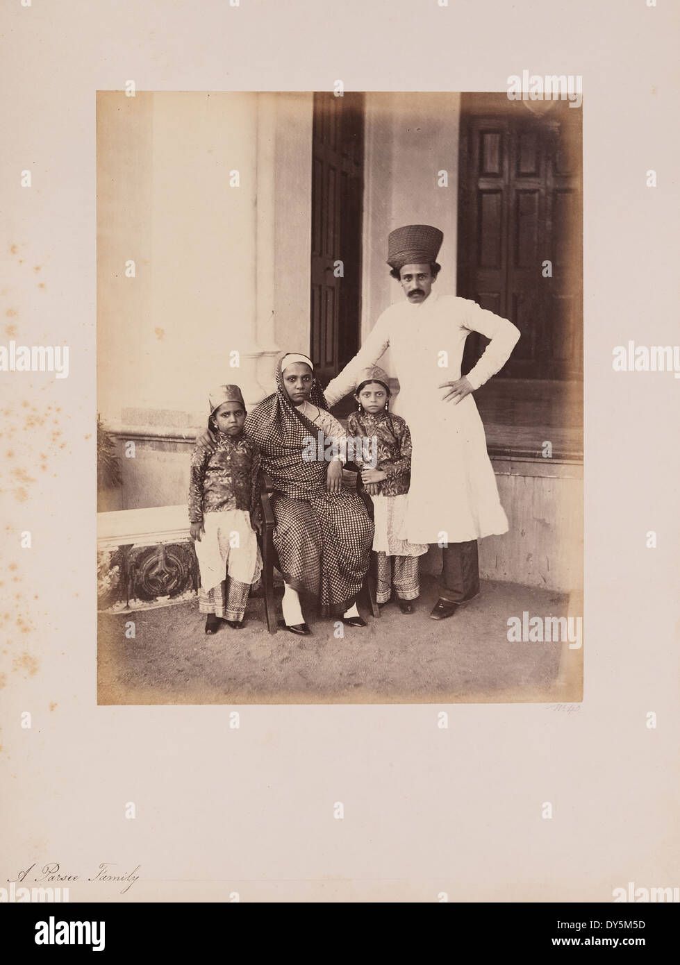 A Parsee family in India, representing the Parsi ethnic group. The ...