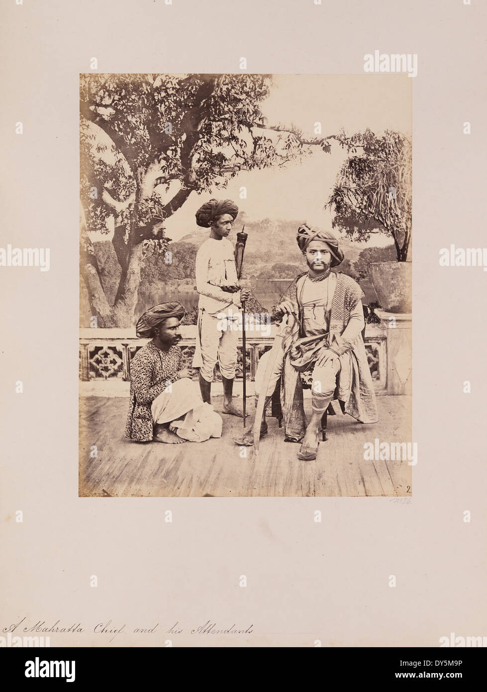 This depiction shows a Mahratta chief accompanied by his attendants ...