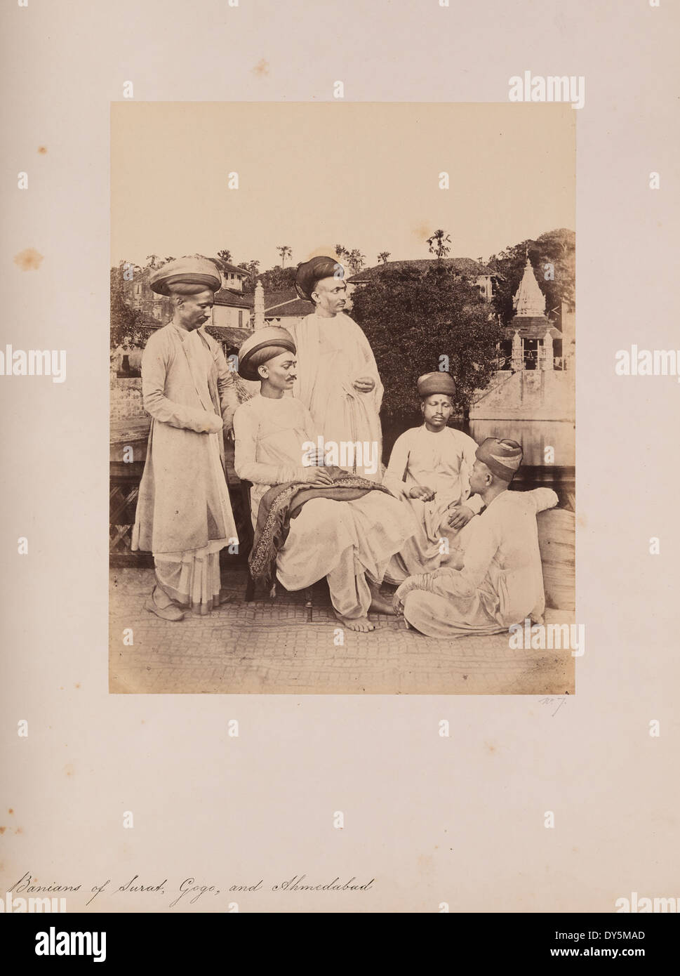 The image depicts Hindu merchants known as Banians, primarily in Surat ...