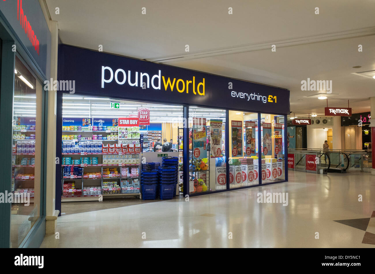 Poundworld Store in Shopping Mall Exterior Stock Photo - Alamy