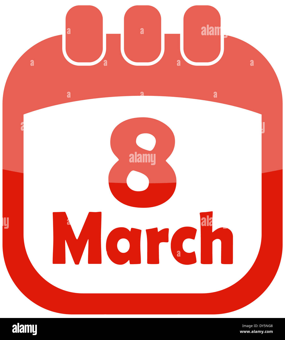 icon of March 8 in a calendar Stock Photo - Alamy