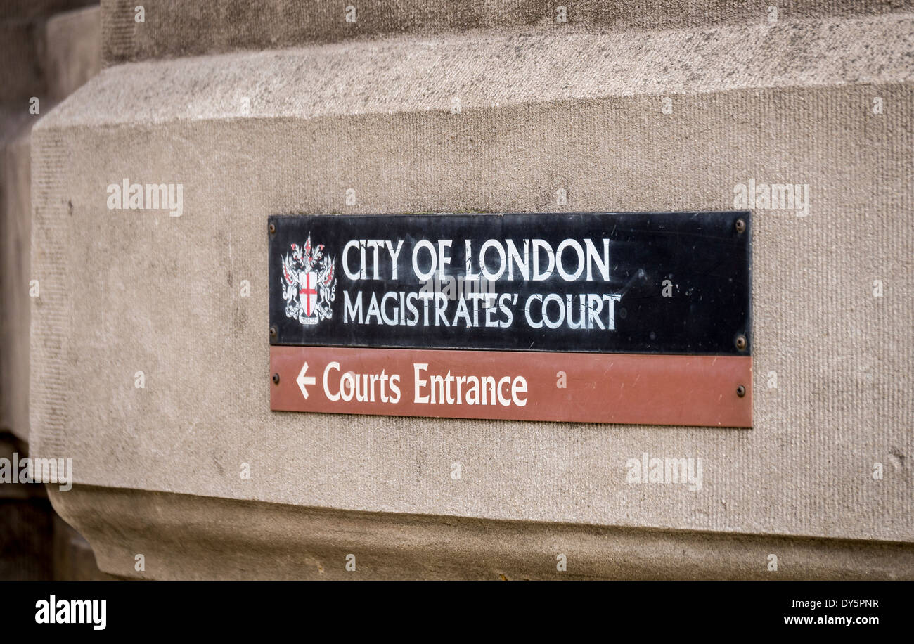 City of London Magistrates Court Sign Stock Photo - Alamy