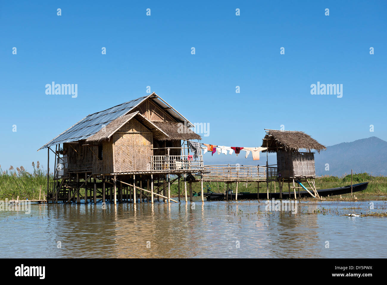 Myanmar, Inle lake, Traditional house Stock Photo - Alamy