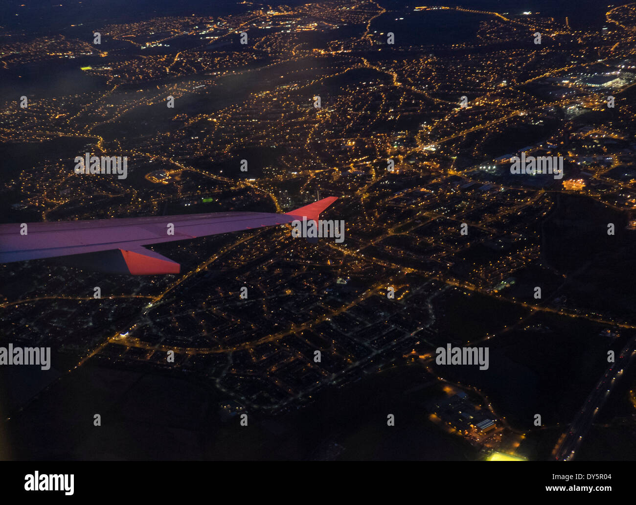 Birmingham as seen from an aeroplane window Stock Photo - Alamy