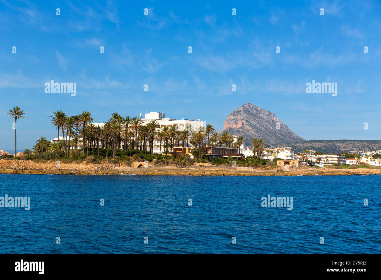 Javea Xabia skyline view from Mediterranean sea Alicante Spain Stock ...