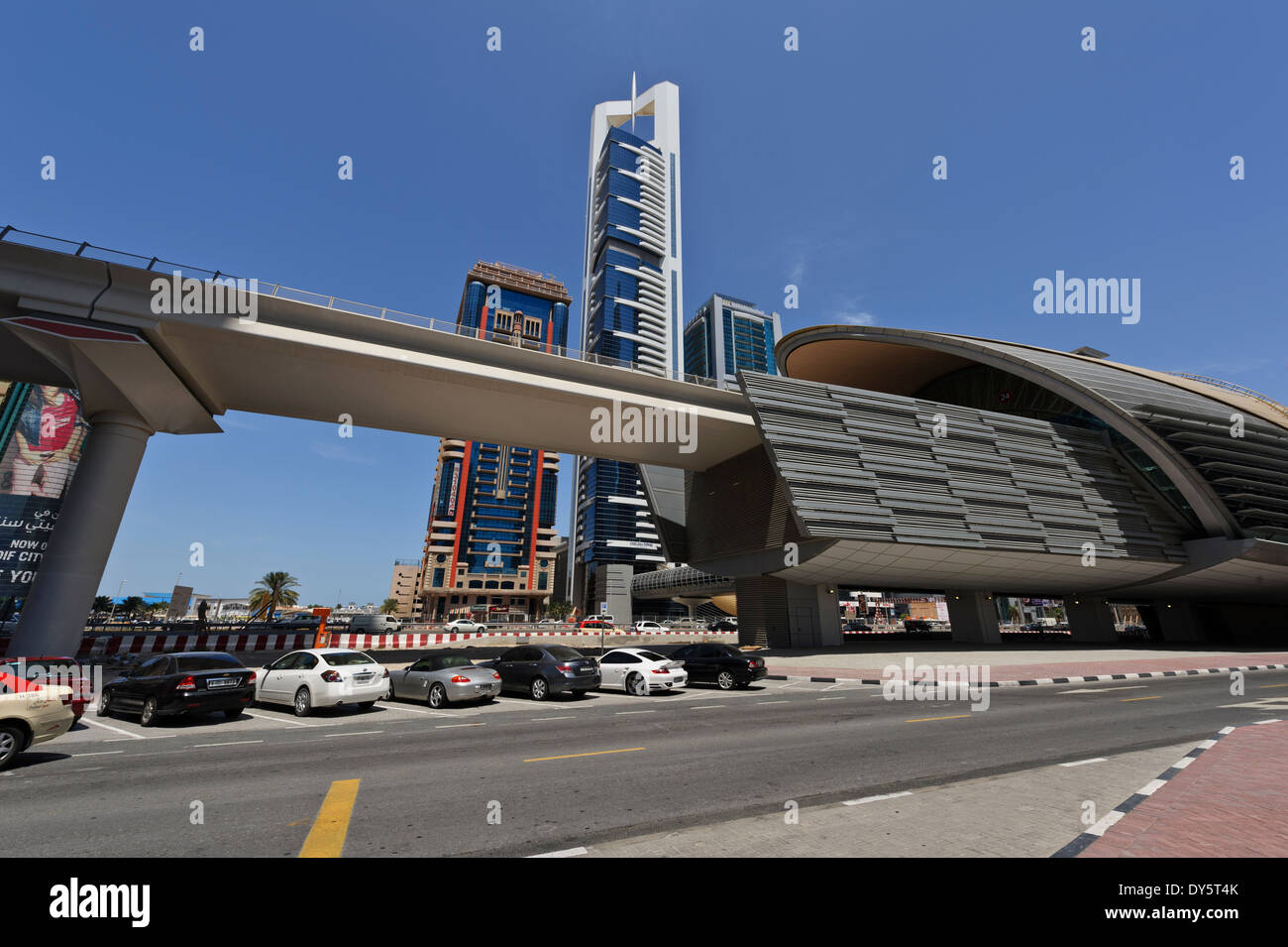 Metro Station and modern skyline by Sheikh Zayed Road, Dubai, United ...