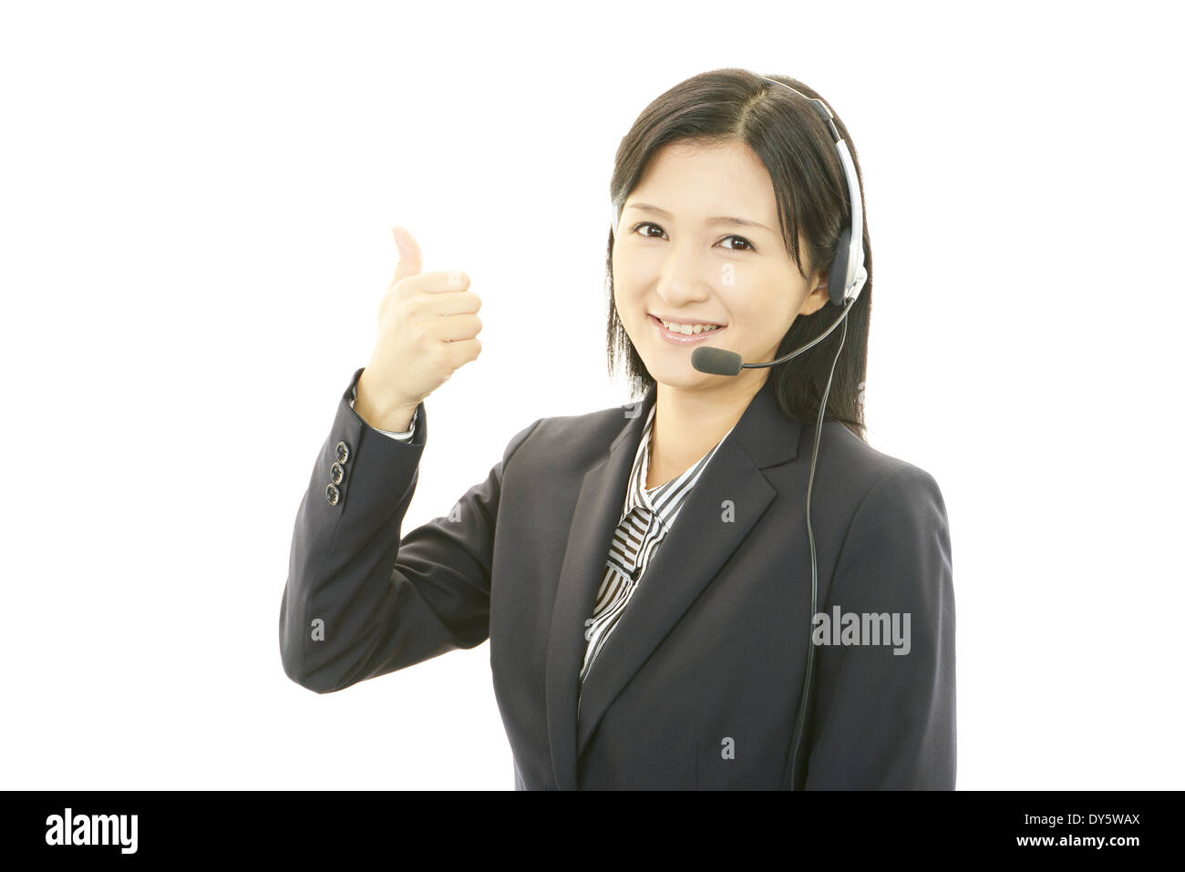 Smiling call center operator Stock Photo - Alamy