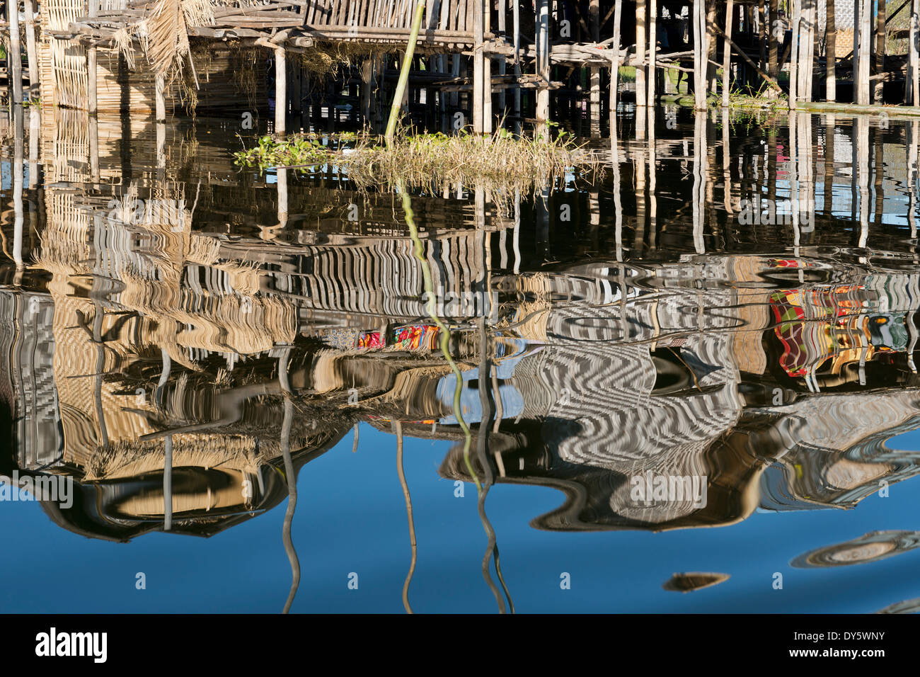 Myanmar, Inle lake, Traditional house on stilts Stock Photo - Alamy