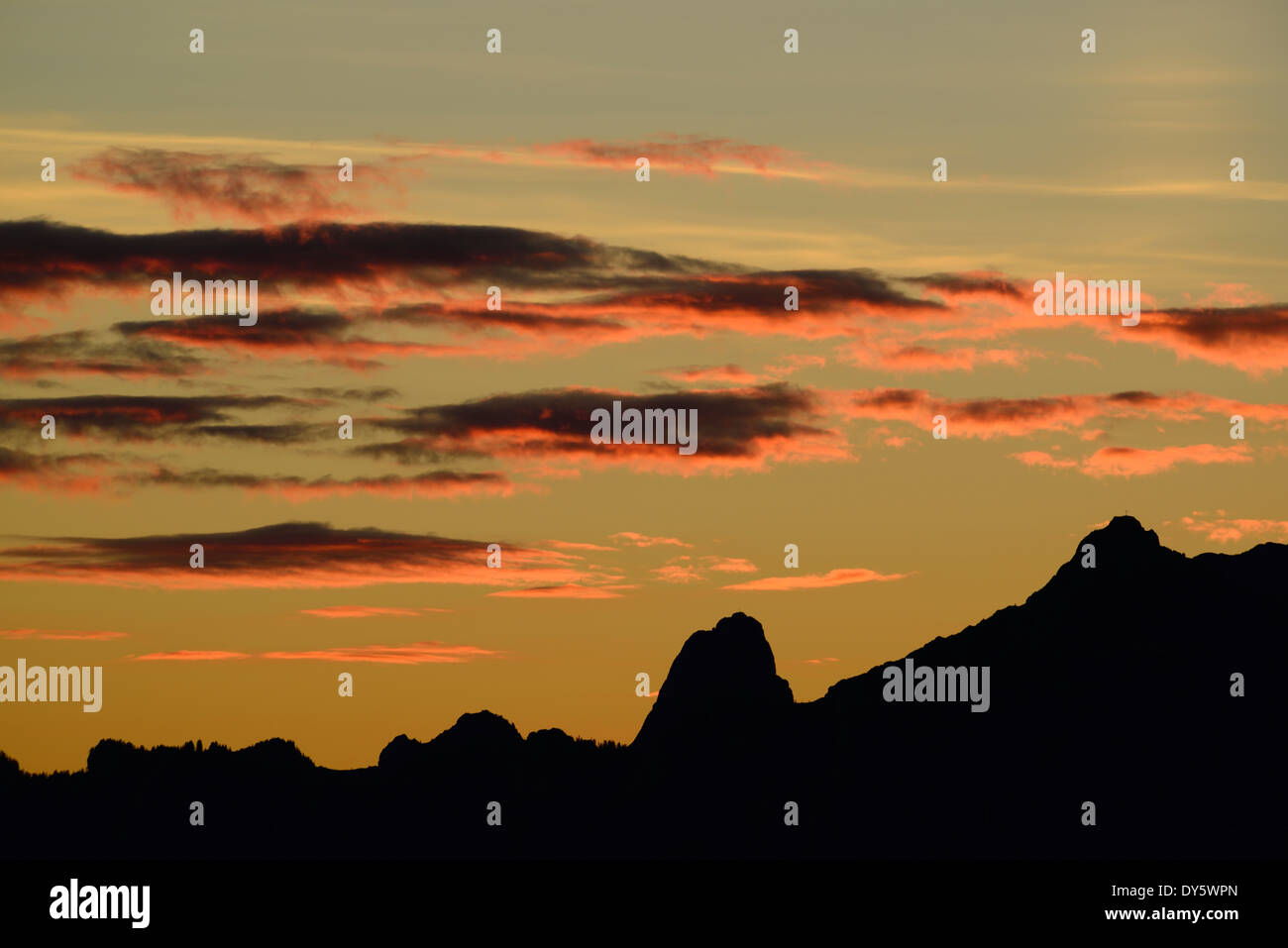 View from Falkenstein towards Ammergau range, Falkenstein, Allgaeu ...