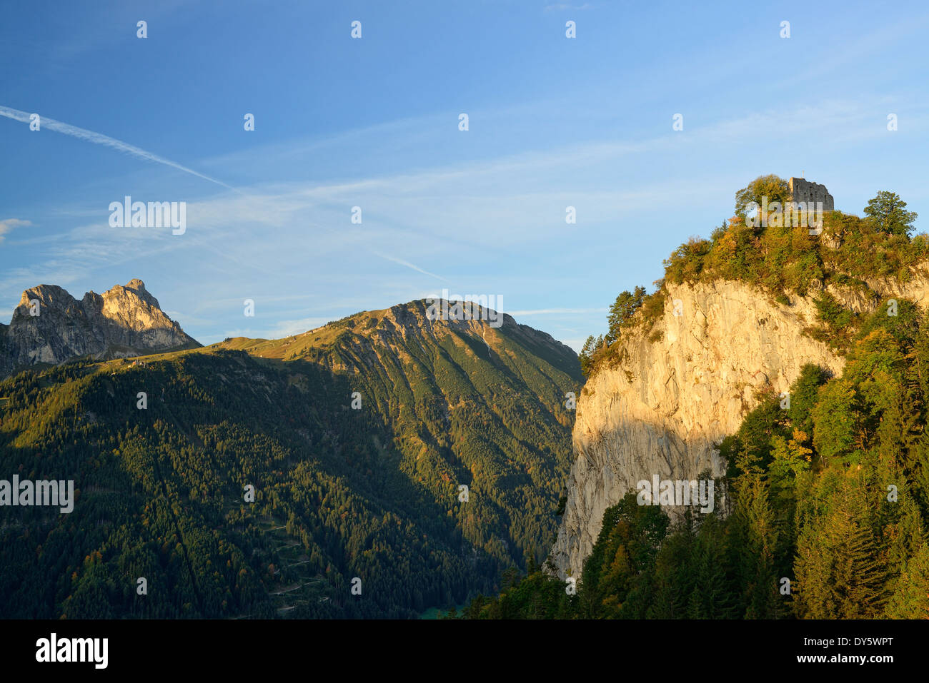 Aggenstein and Falkenstein with ruins of castle Falkenstein ...