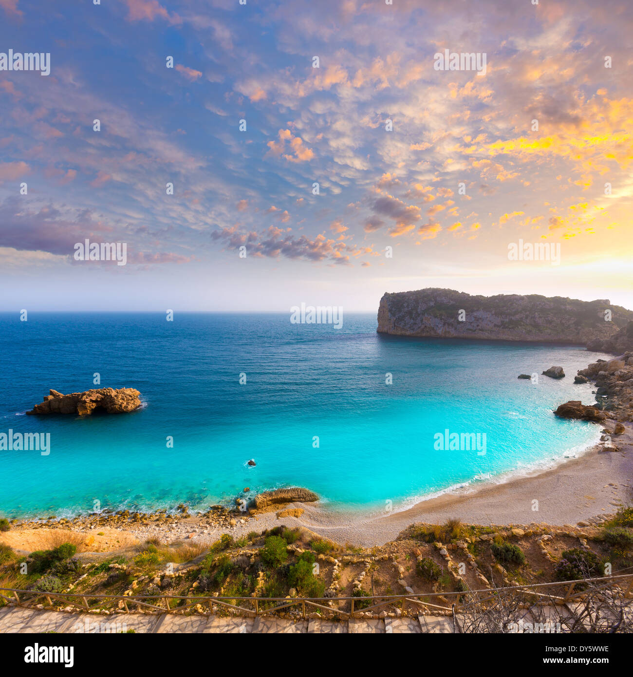 Javea Playa Ambolo beach Xabia in Mediterranean Alicante Spain Stock ...