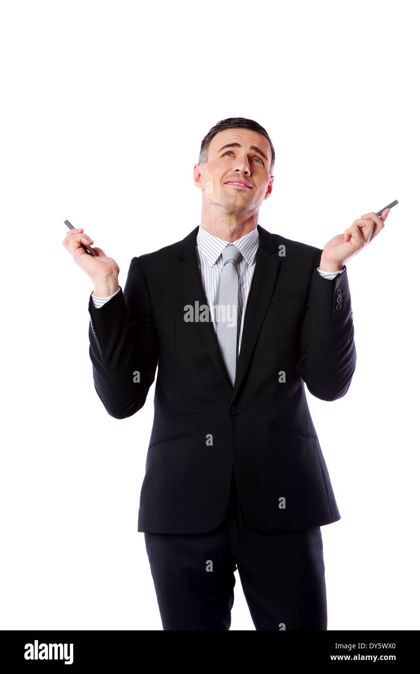 Holding two phones hi-res stock photography and images - Alamy