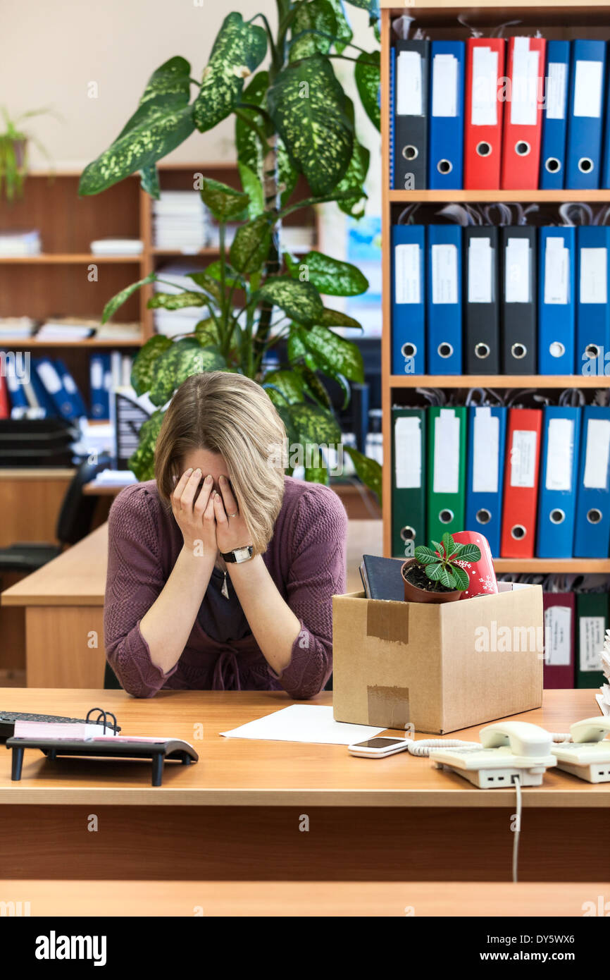 Woman crying desk hi-res stock photography and images - Alamy