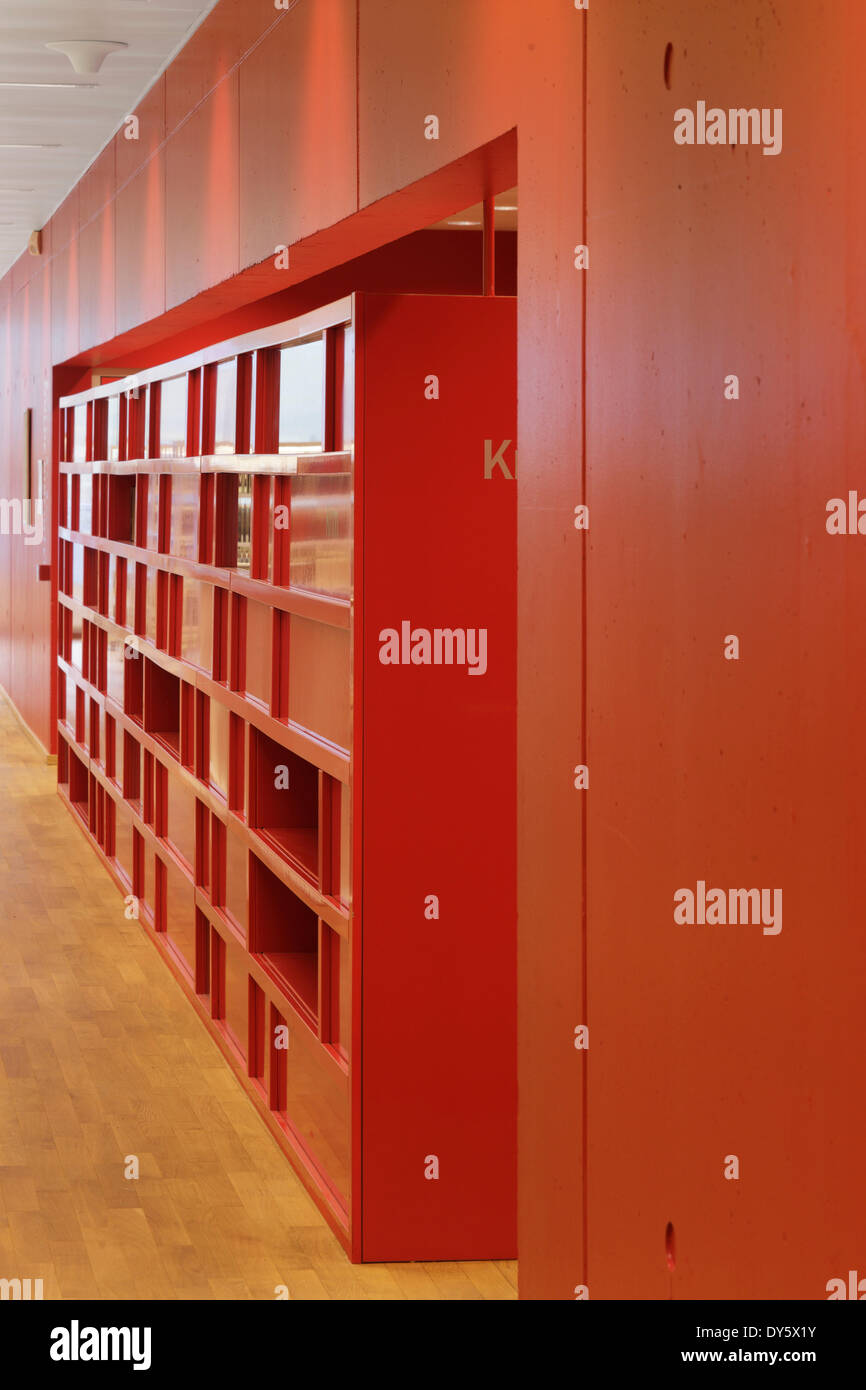 Molde Library (Molde bibliotek) Molde Norway. Architect: 3XN 2012. Red ...