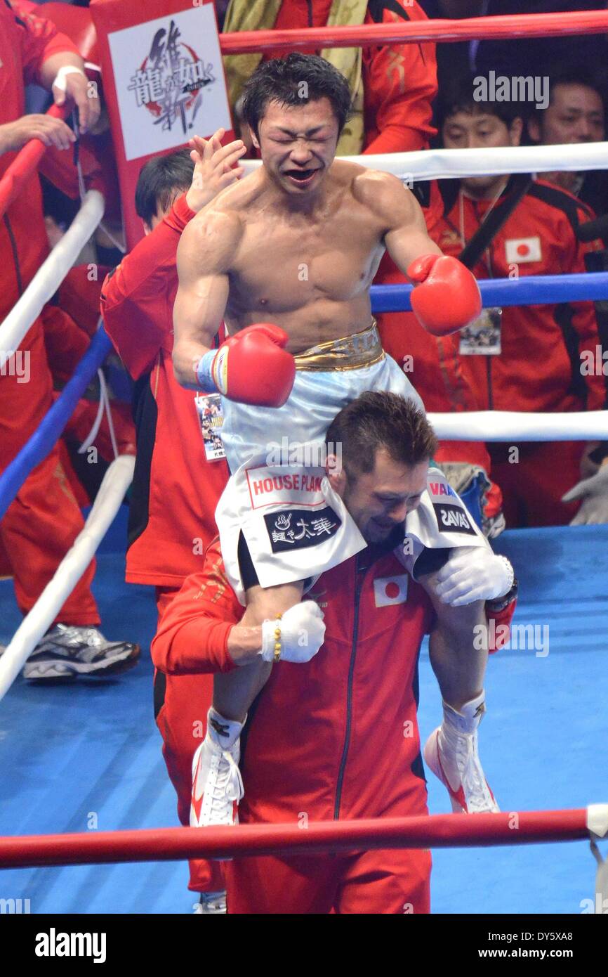 Tokyo, Japan. 6th Apr, 2014. (T-B) Akira Yaegashi (JPN), Koji Matsumoto ...