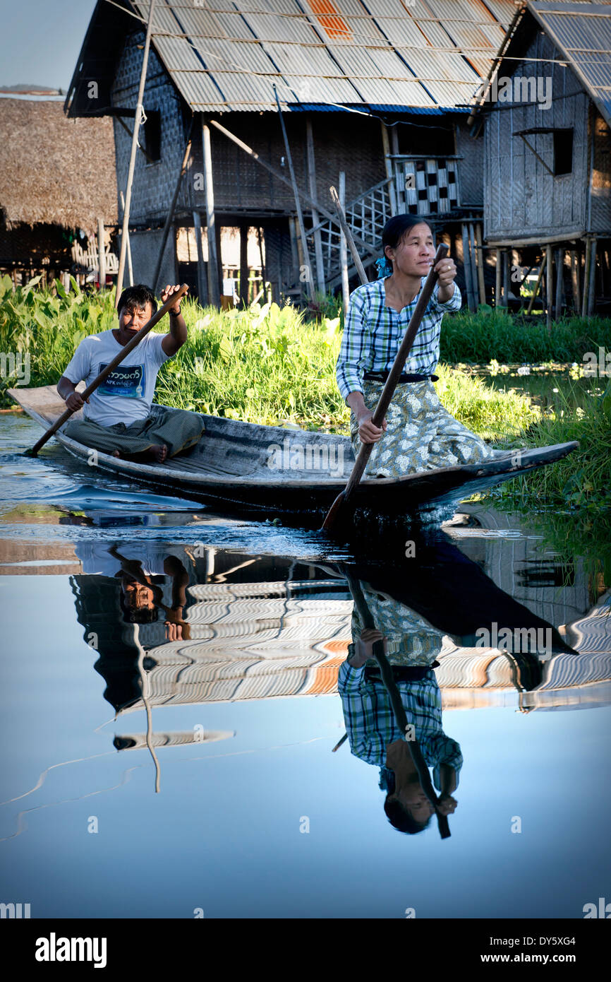 Myanmar, Inle lake, Traditional house on stilts Stock Photo - Alamy