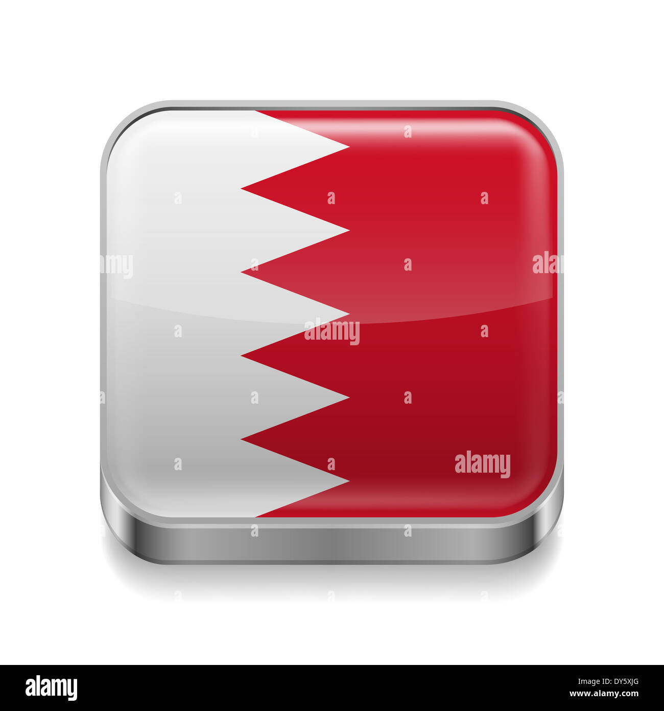 Metal square icon with flag colors of Bahrain Stock Photo - Alamy