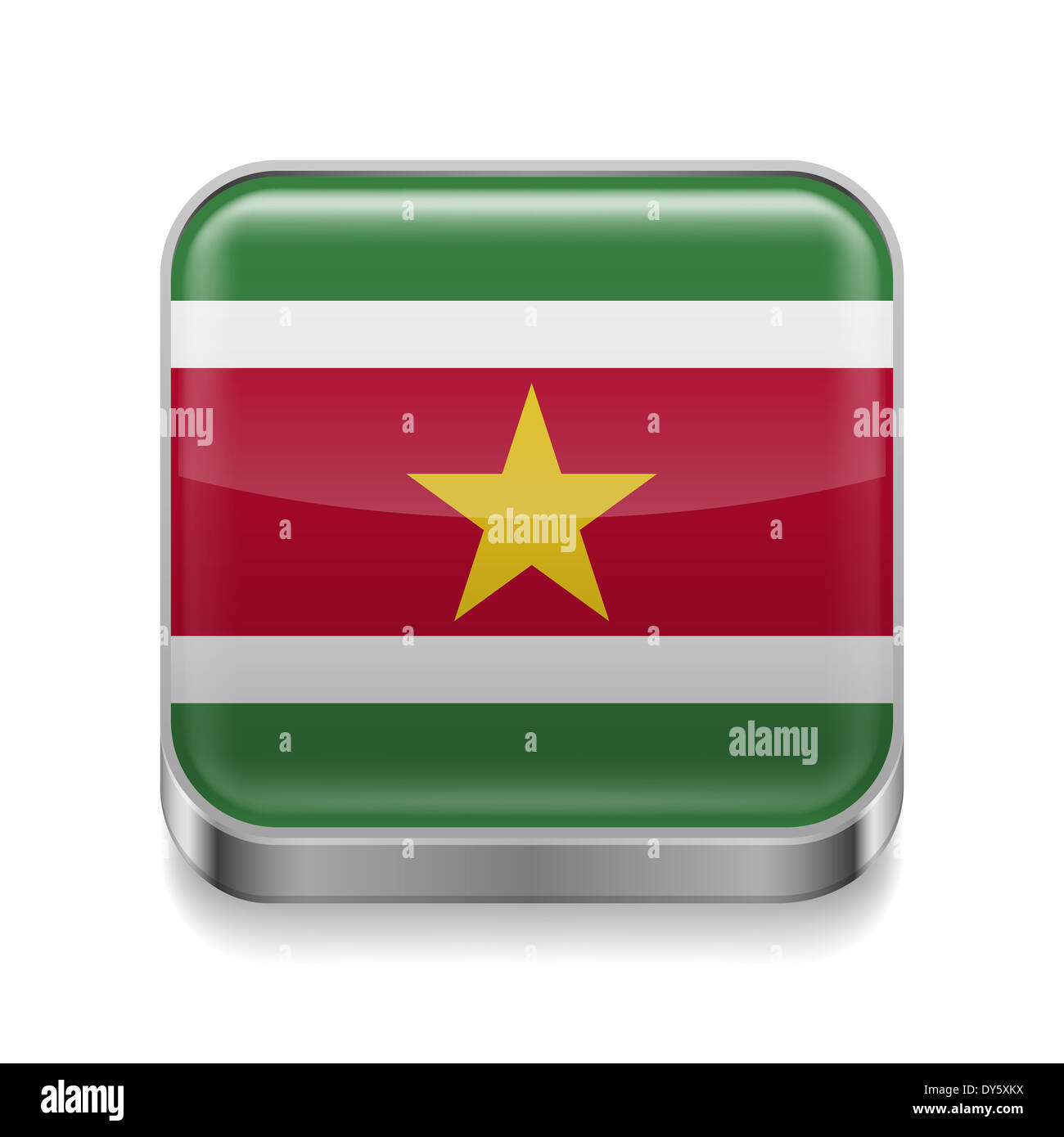 Metal square icon with flag colors of Suriname Stock Photo - Alamy