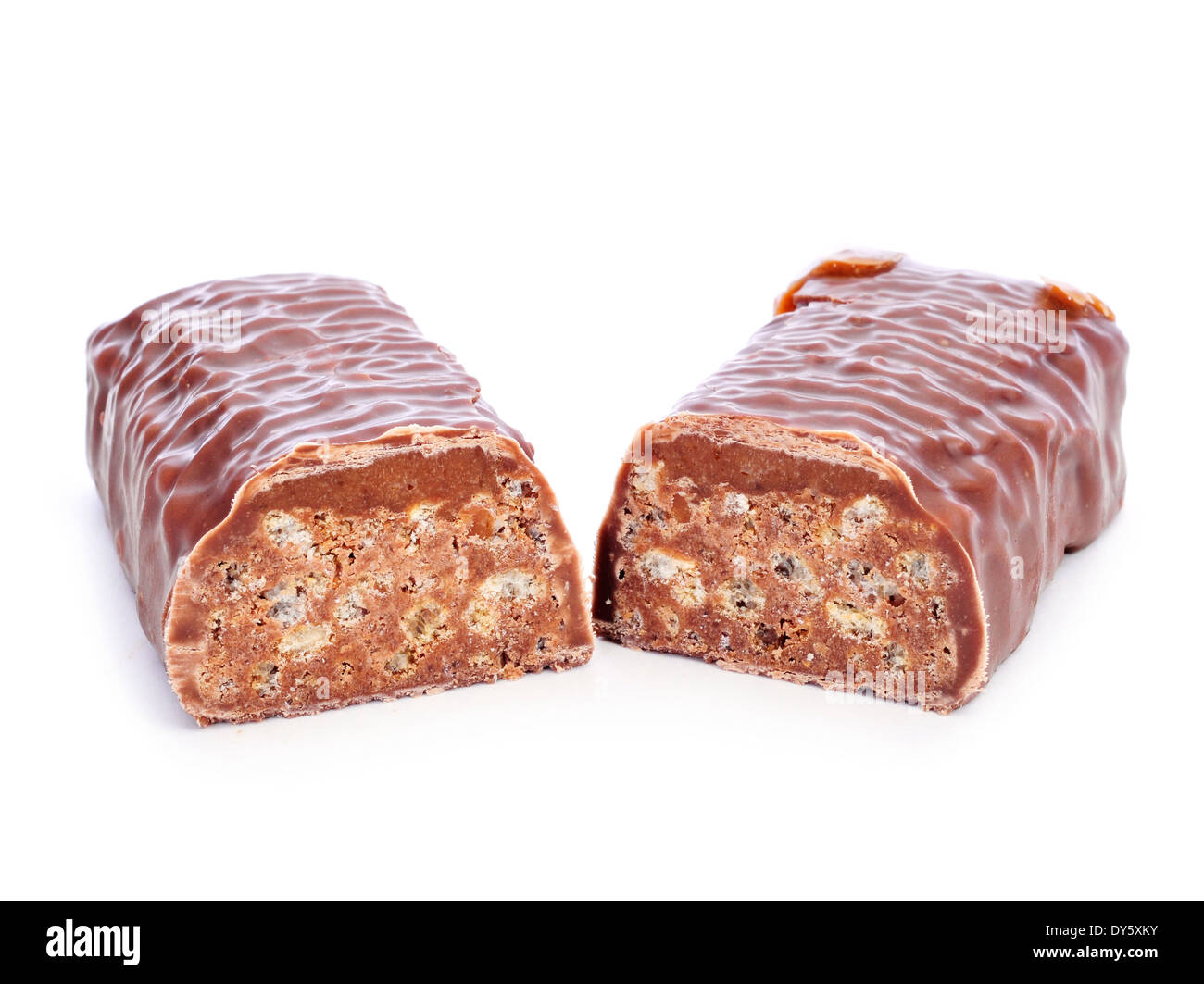 some chocolate bars on a white background Stock Photo - Alamy