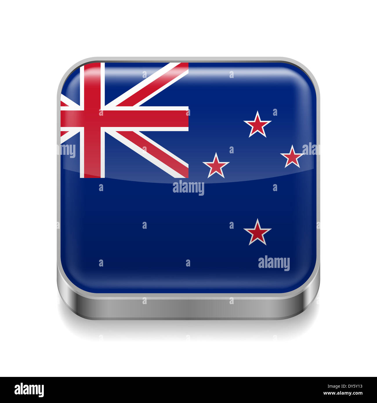 Metal square icon with flag colors of New Zealand Stock Photo - Alamy