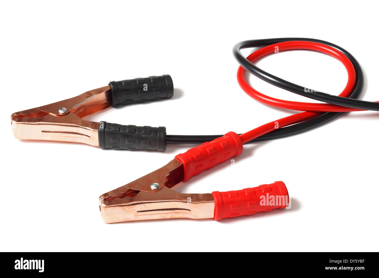 Jumper cables on white Stock Photo - Alamy