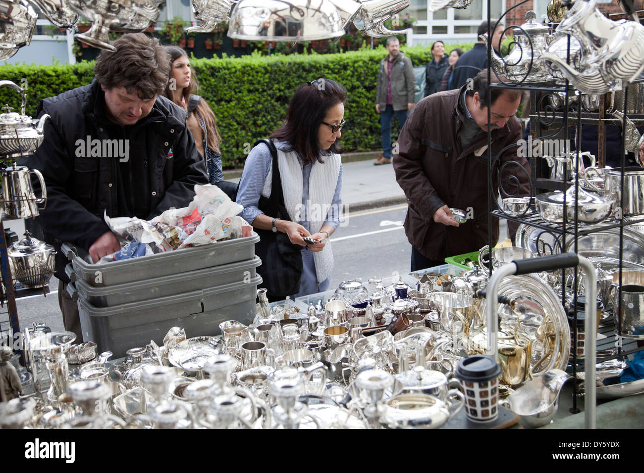 Antiques Stallholders at Portobello Market - London W11 - UK Stock ...
