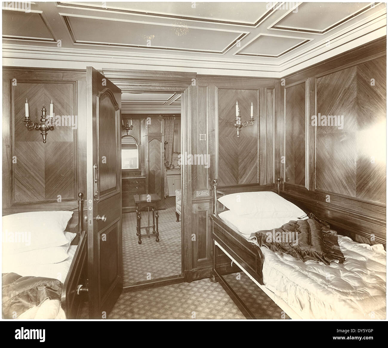 The Lusitania, a Cunard Line ocean liner, featured luxurious en suite ...