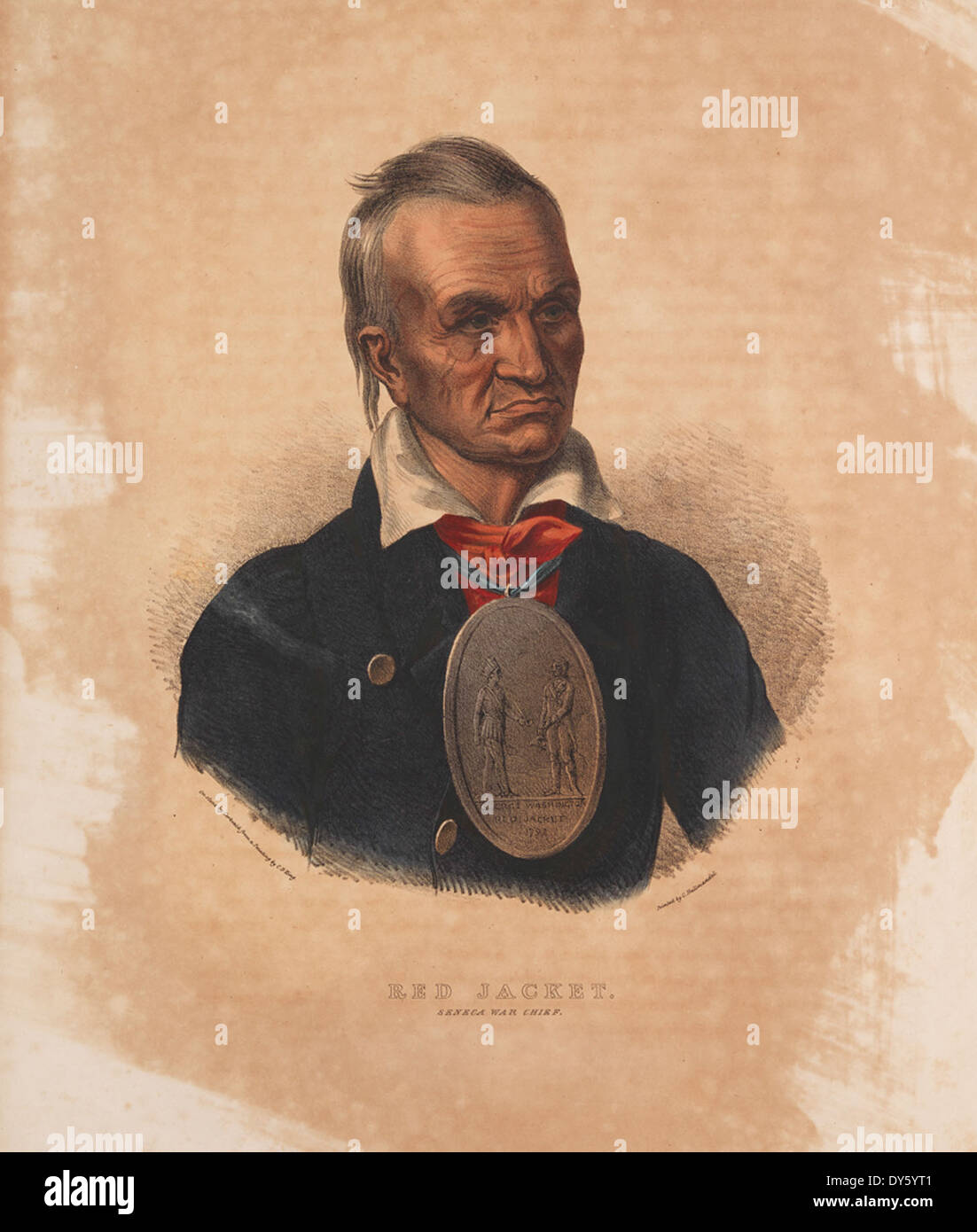 The image features Red Jacket, a prominent Seneca war chief from the ...
