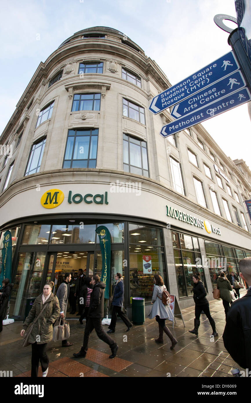 27/02/14 Morrisons M Local opens at Piccadilly Gardens , Manchester ...