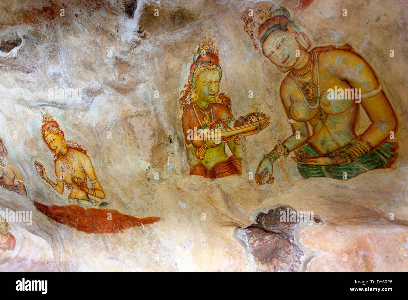 Sigiriya Lion Rock Frescoes Or Ancient Wall Paintings Unesco World