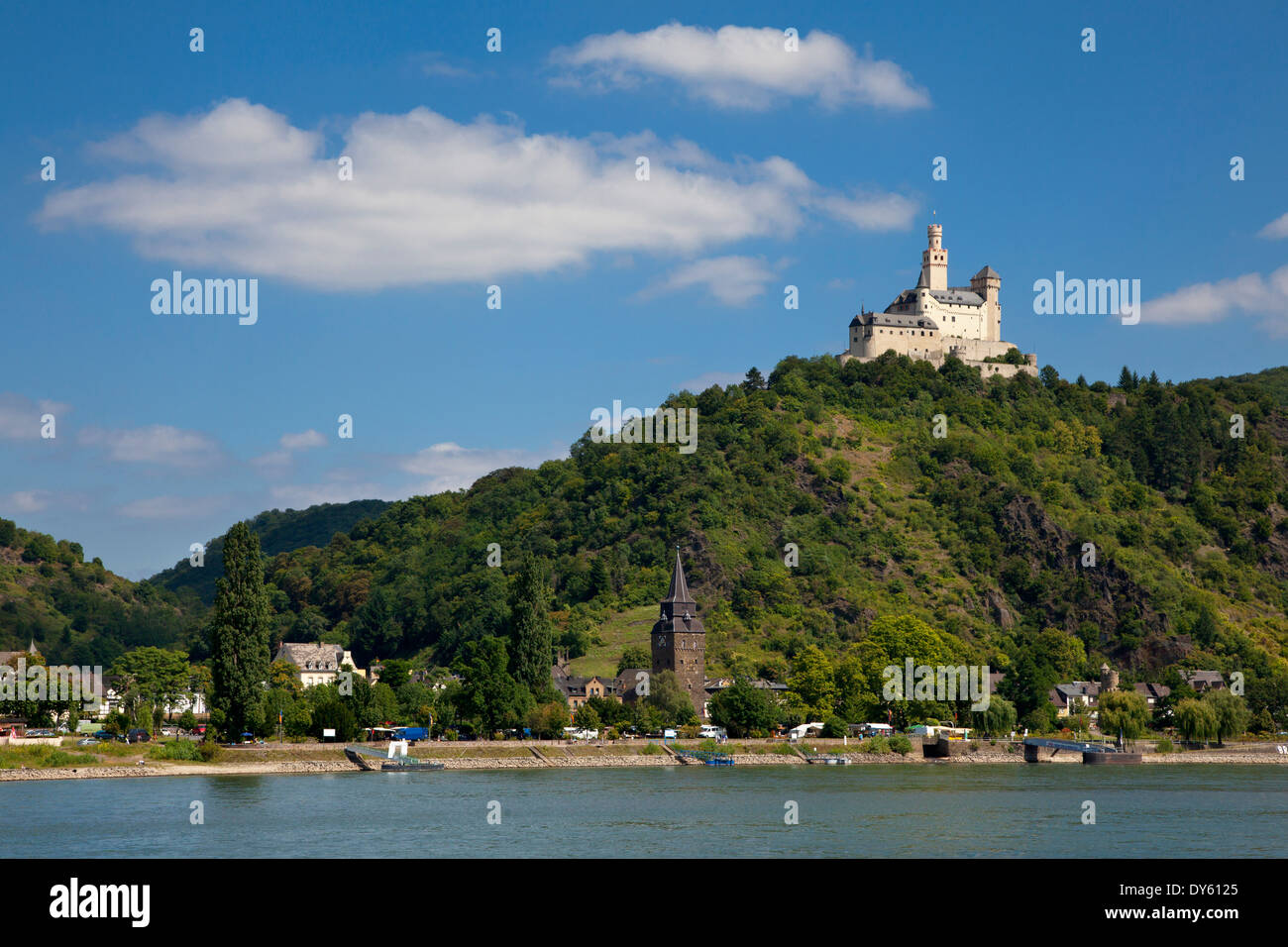 Marksburg castle, Unesco World Cultural Heritage Site, near Braubach ...