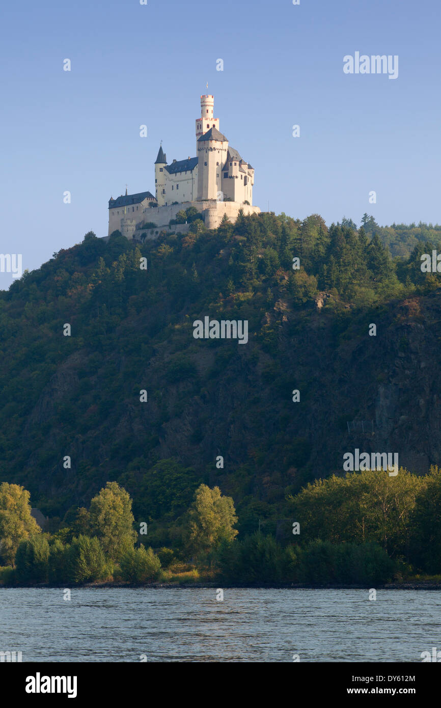 Marksburg castle, Unesco World Cultural Heritage, near Braubach, Rhine ...