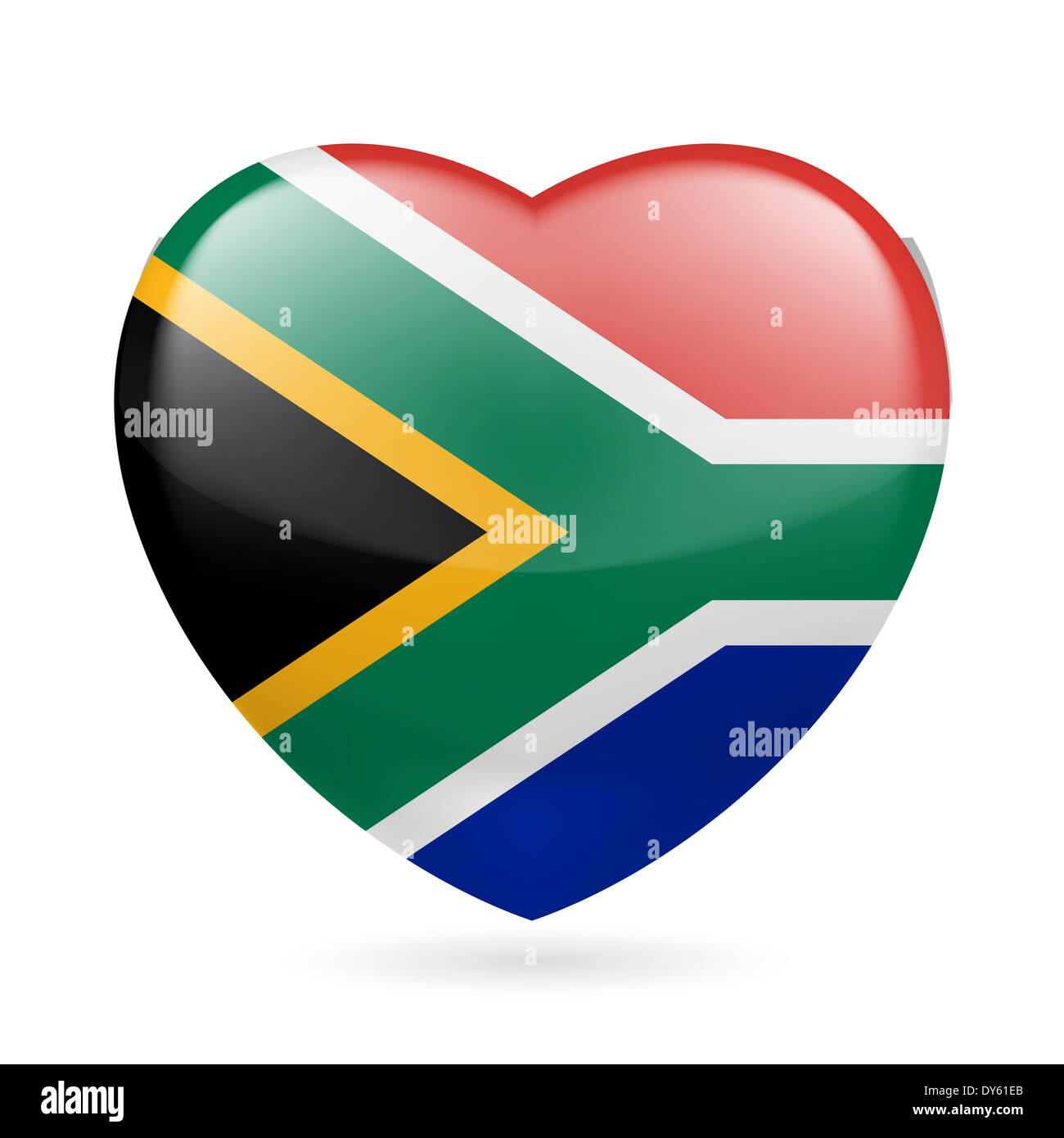 I love South Africa. Heart with flag colors Stock Photo - Alamy