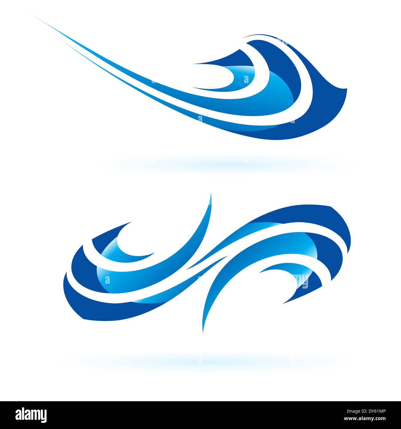 Abstract design elements in blue shades on white background Stock Photo ...
