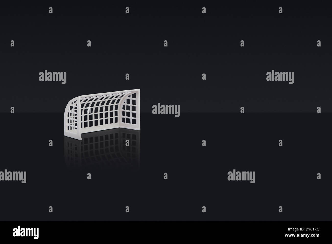 White plastic table top football goal Stock Photo - Alamy