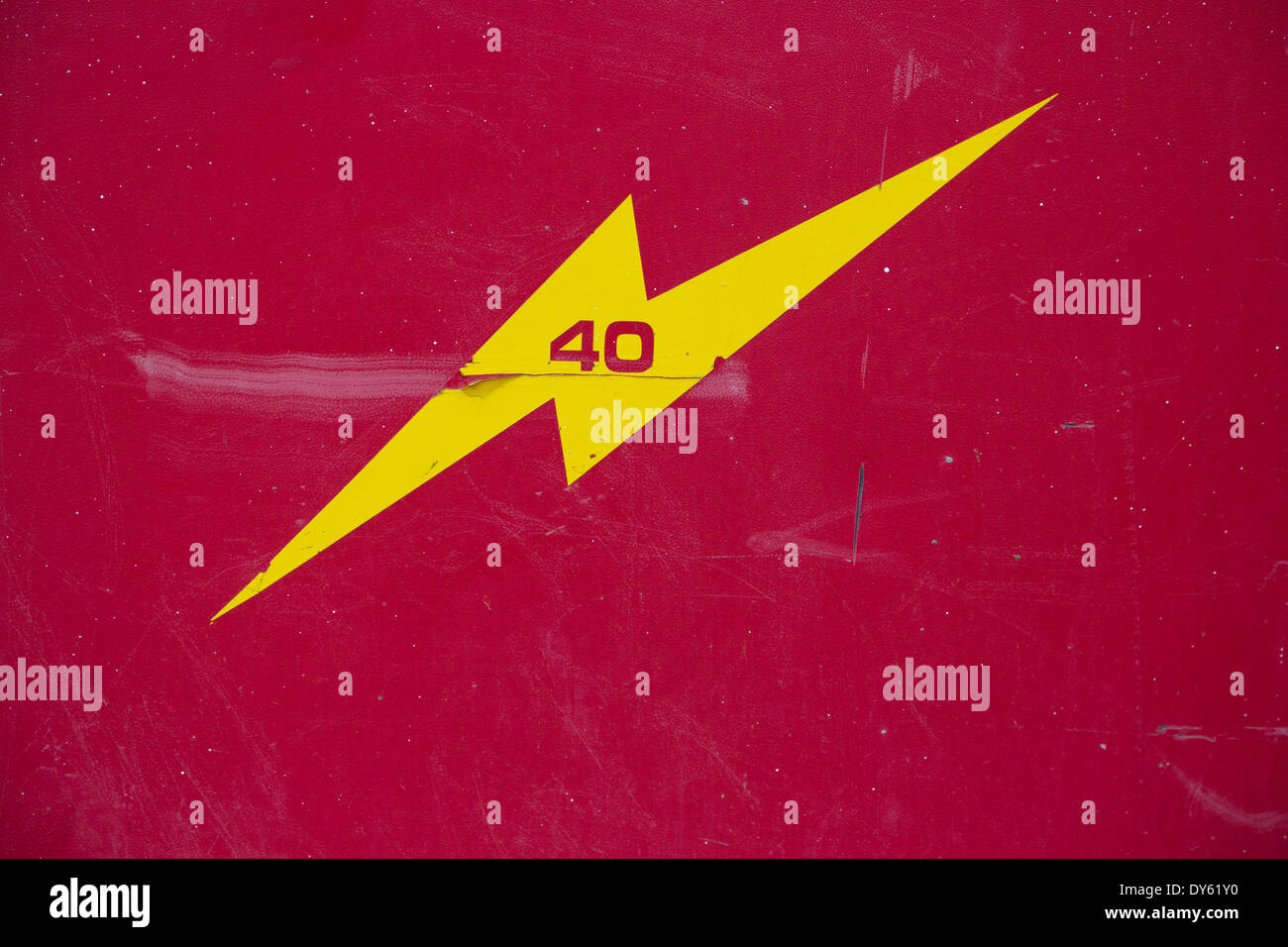 40 sign in warning flash Stock Photo - Alamy