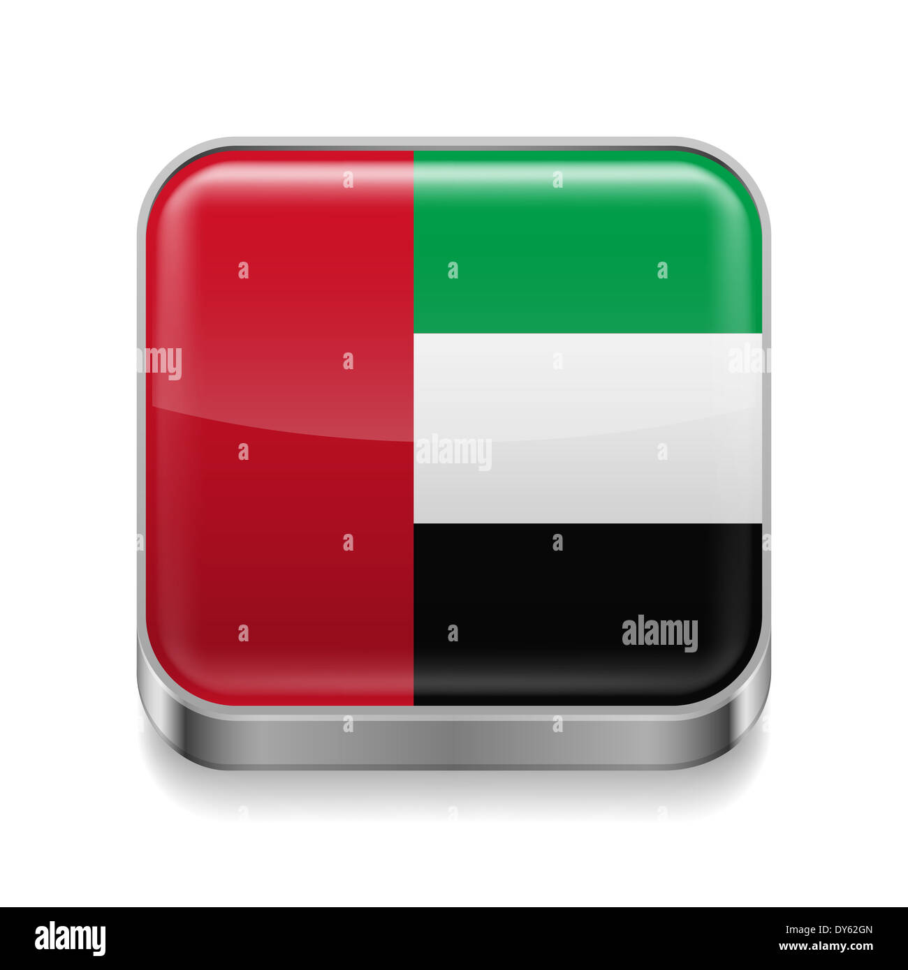 Metal square icon with flag colors of United Arab Emirates Stock Photo ...