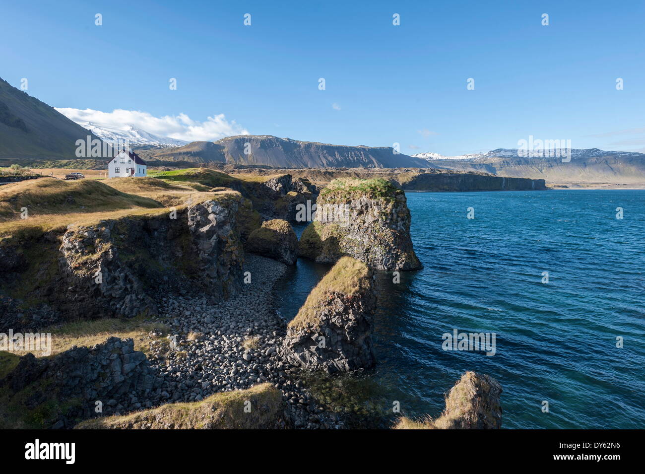 Arnarstapi, Snaefellsnes Peninsula, Iceland, Polar Regions Stock Photo ...